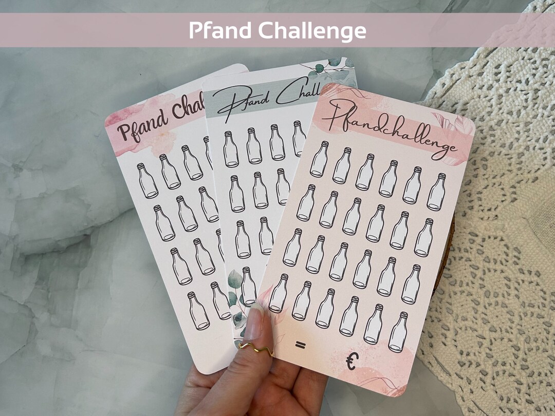 Pfand Sparchallenge PRINTVERSION Pfand sparen Set und Tracker - Etsy.de