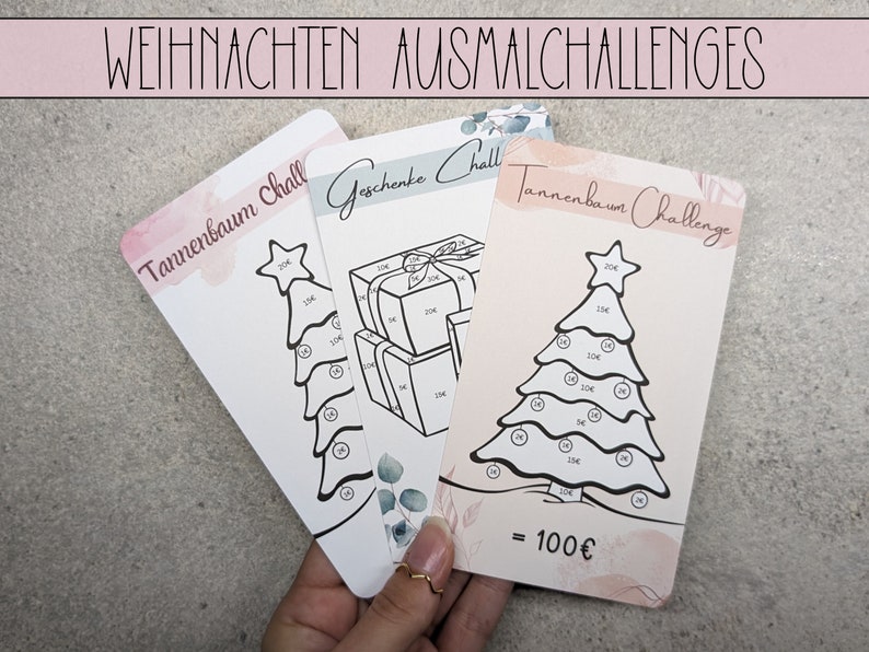 Coloring Challenges Christmas Savings Challenges Set + Tracker, Saving ...