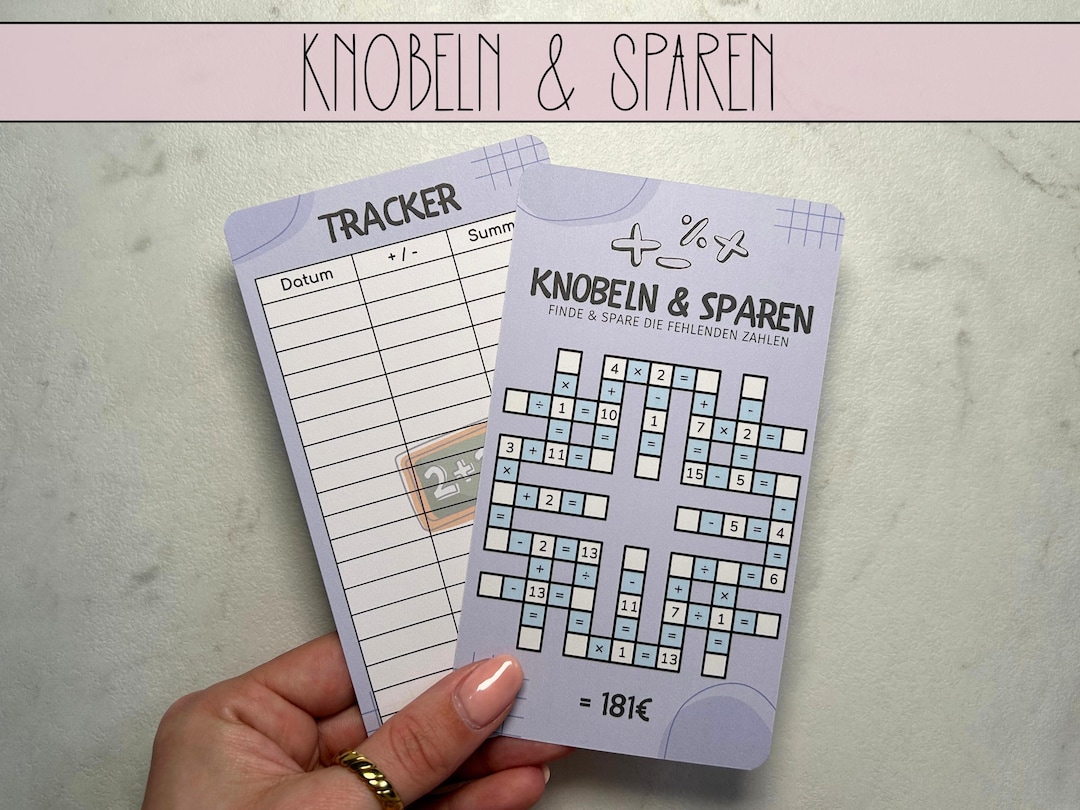 Knobeln & Sparen Rechen Challenge Sparchallenge mit Tracker, Challenge ...
