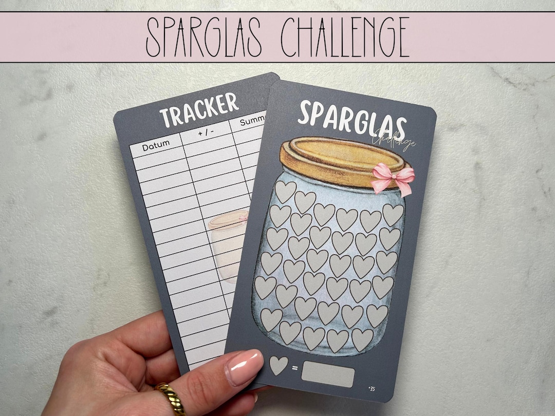 Savings Jar Blank Challenge Savings Challenge With Tracker, Challenge ...