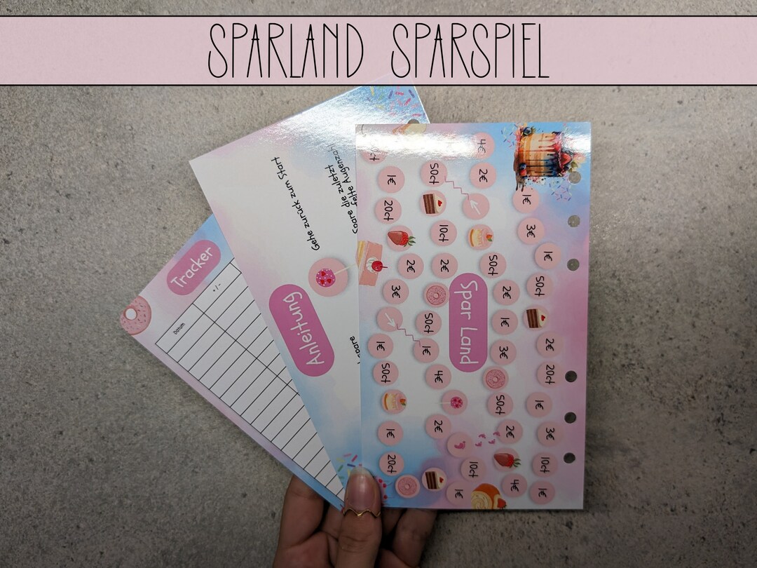 Sparland Sparspiel Set, Würfel Sparspiel mit Tracker Challenge Sparen ...