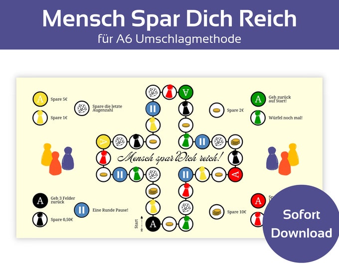 Dice on Ice Ein Würfel-Sparspiel passend für A6 Budgetbinder, laminiert ...