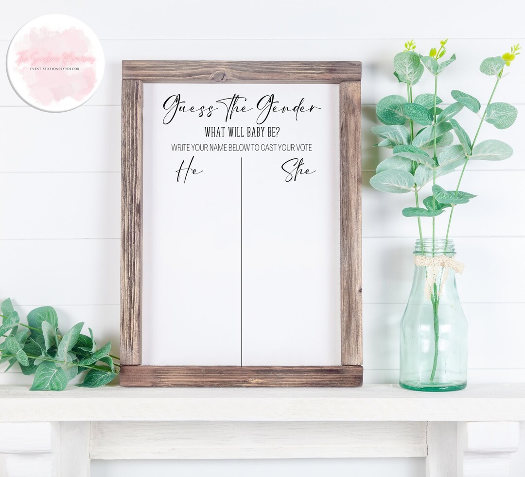 Guess the Gender, He or She What Will Baby Be, Gender Guess Sign ...