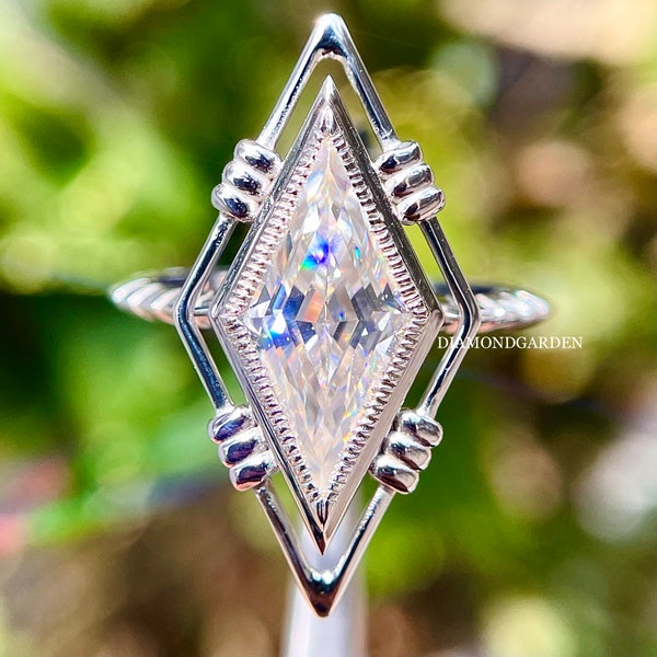 Lozenge Cut Engagement Ring - Etsy