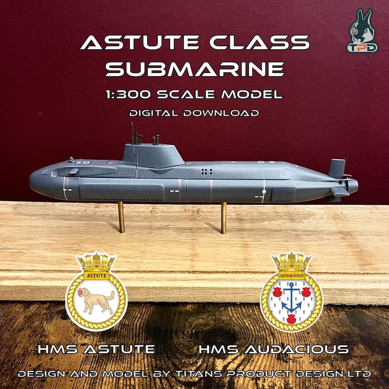 Royal Navy Astute Class Submarine 3D STL Dateien für den digitalen ...