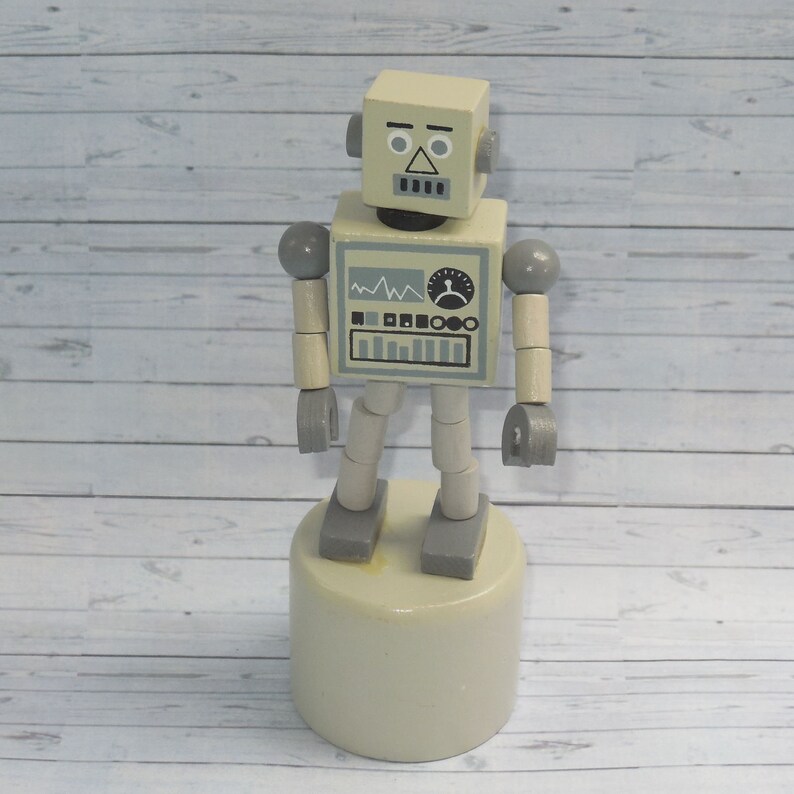 Robots Robot Space Push up Puppet Press Push Button Toy - Etsy