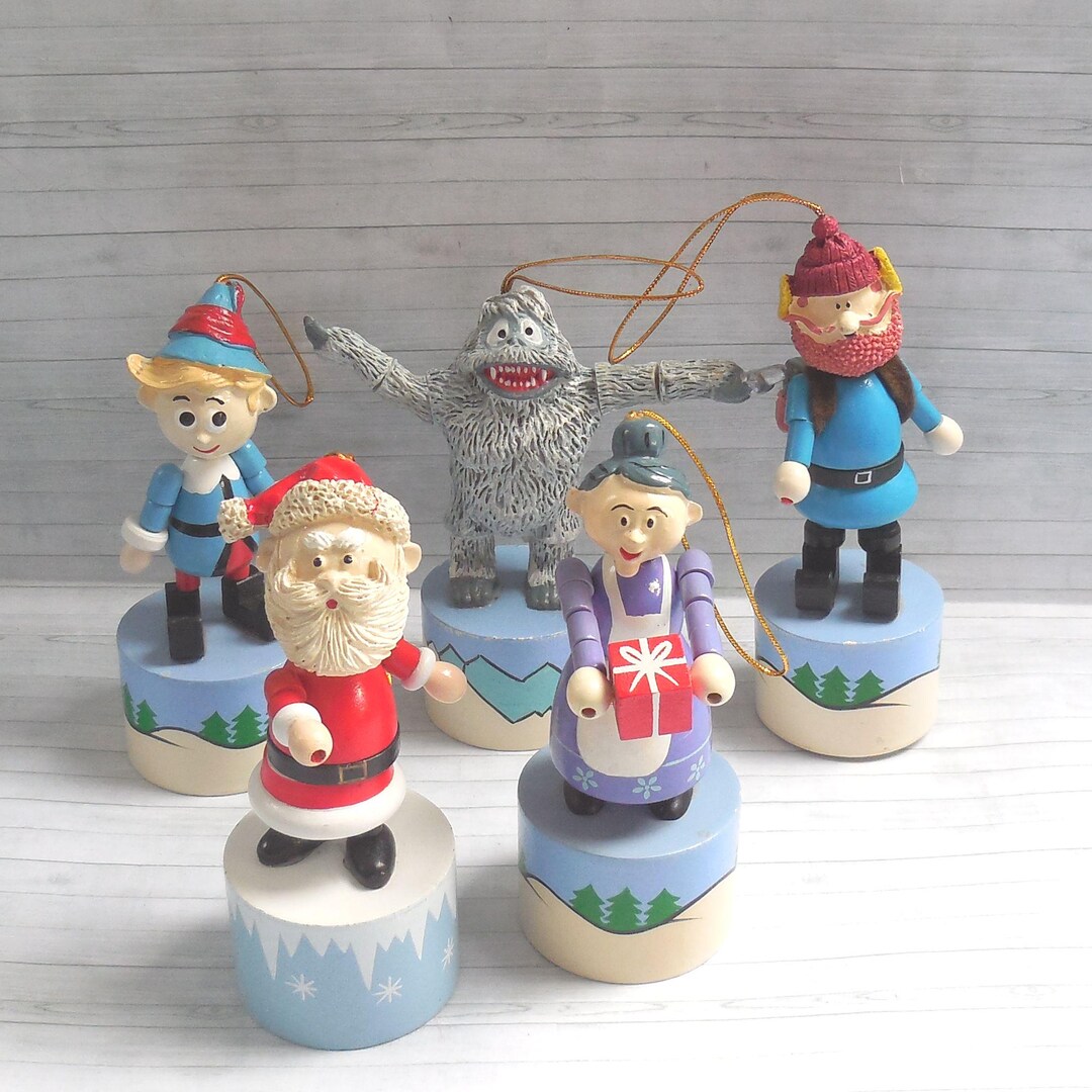 Vintage Christmas Push Puppet Push up Toy - Wakouwa Wood - Press ...