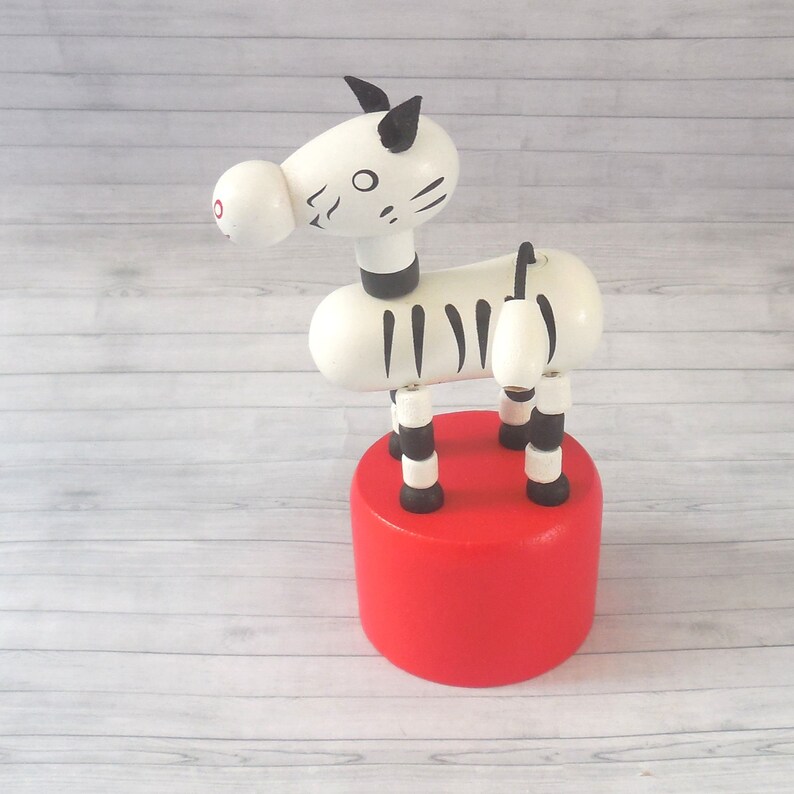 Zebra Push Puppets Press up Toy Wakouwa Wood Novelty - Etsy