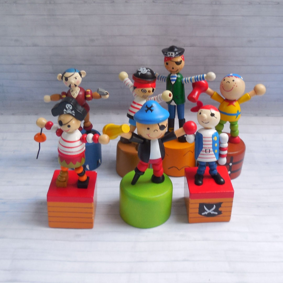 Pirate - Pirates - Push Puppet - Press up Toy - Wakouwa Wood - Novelty ...