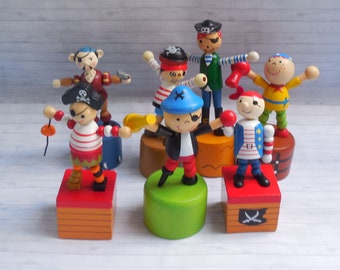 Donald Duck Minnie Mouse Dumbo Pinocchio Push Puppets Press up Toy ...