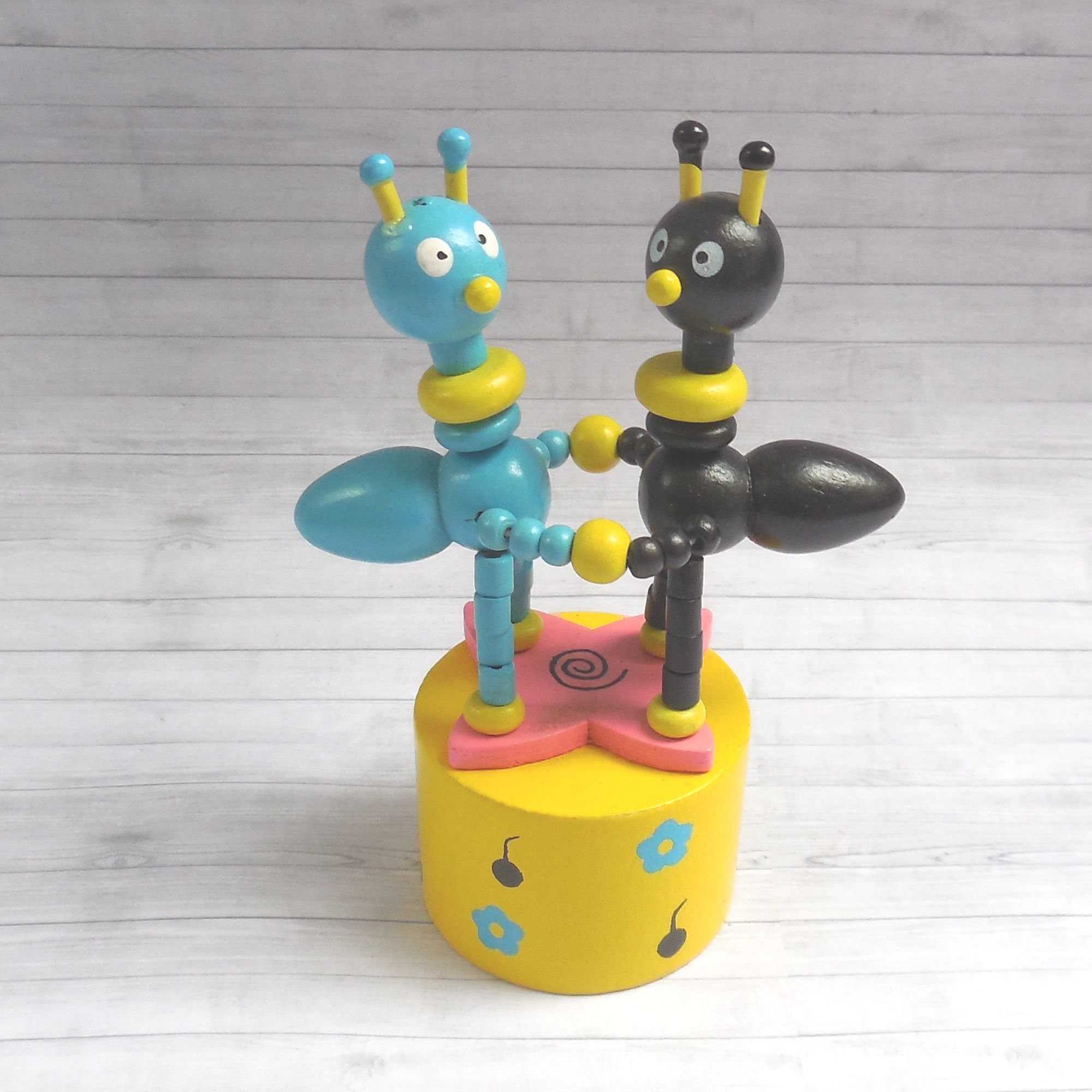 Ladybirds Ladybugs Beetles Bees Wasps Push Puppet Press up Toy Wakouwa ...