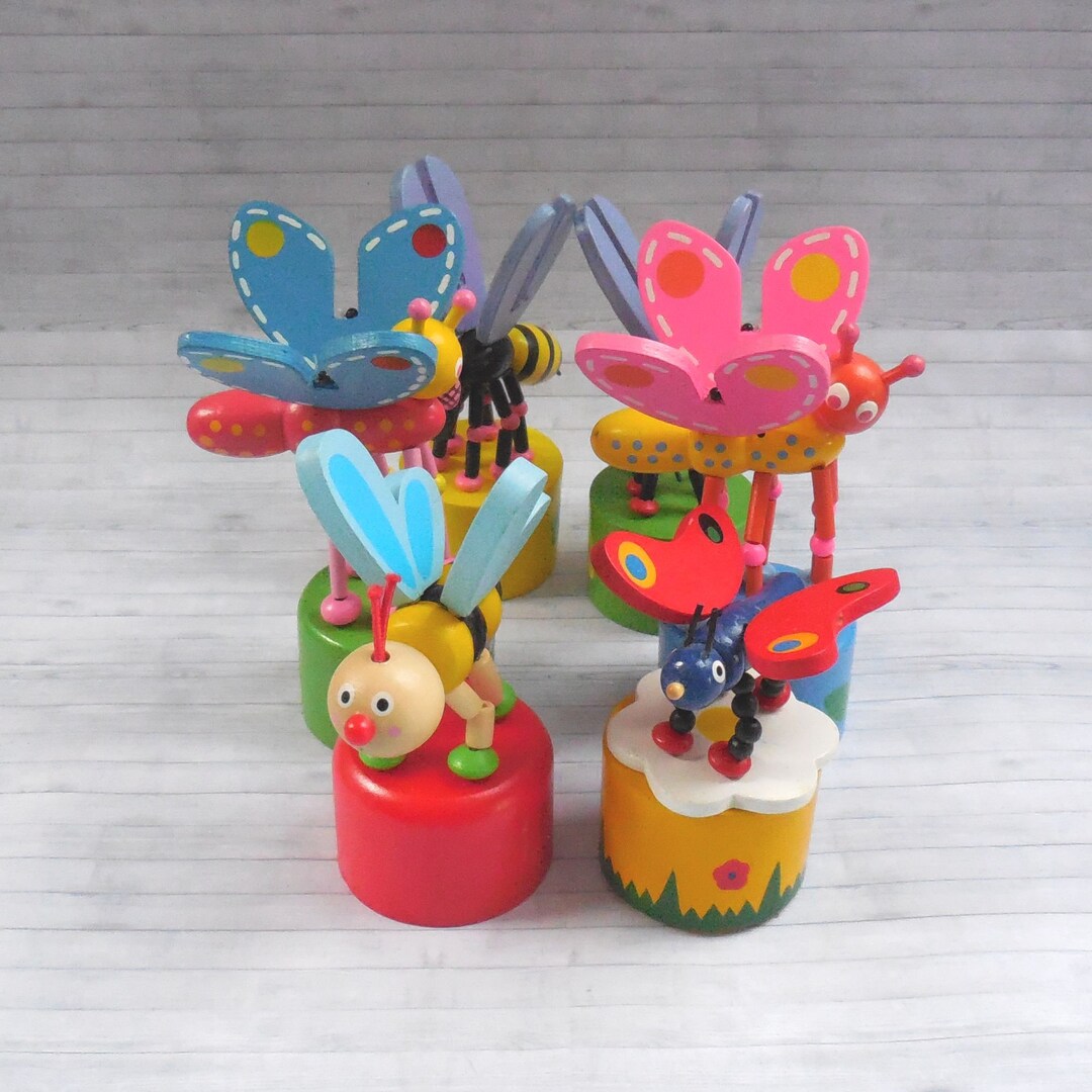Bees Wasps Butterfly Butterflies & Buzzy Things Push Puppet Press up ...