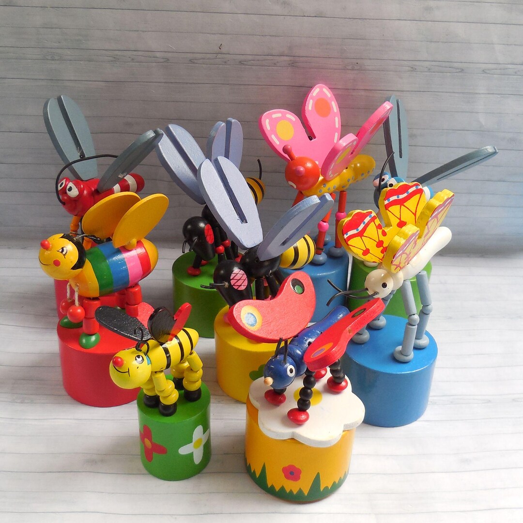 Bees Wasps Butterfly Butterflies & Buzzy Things Push Puppet Press up ...