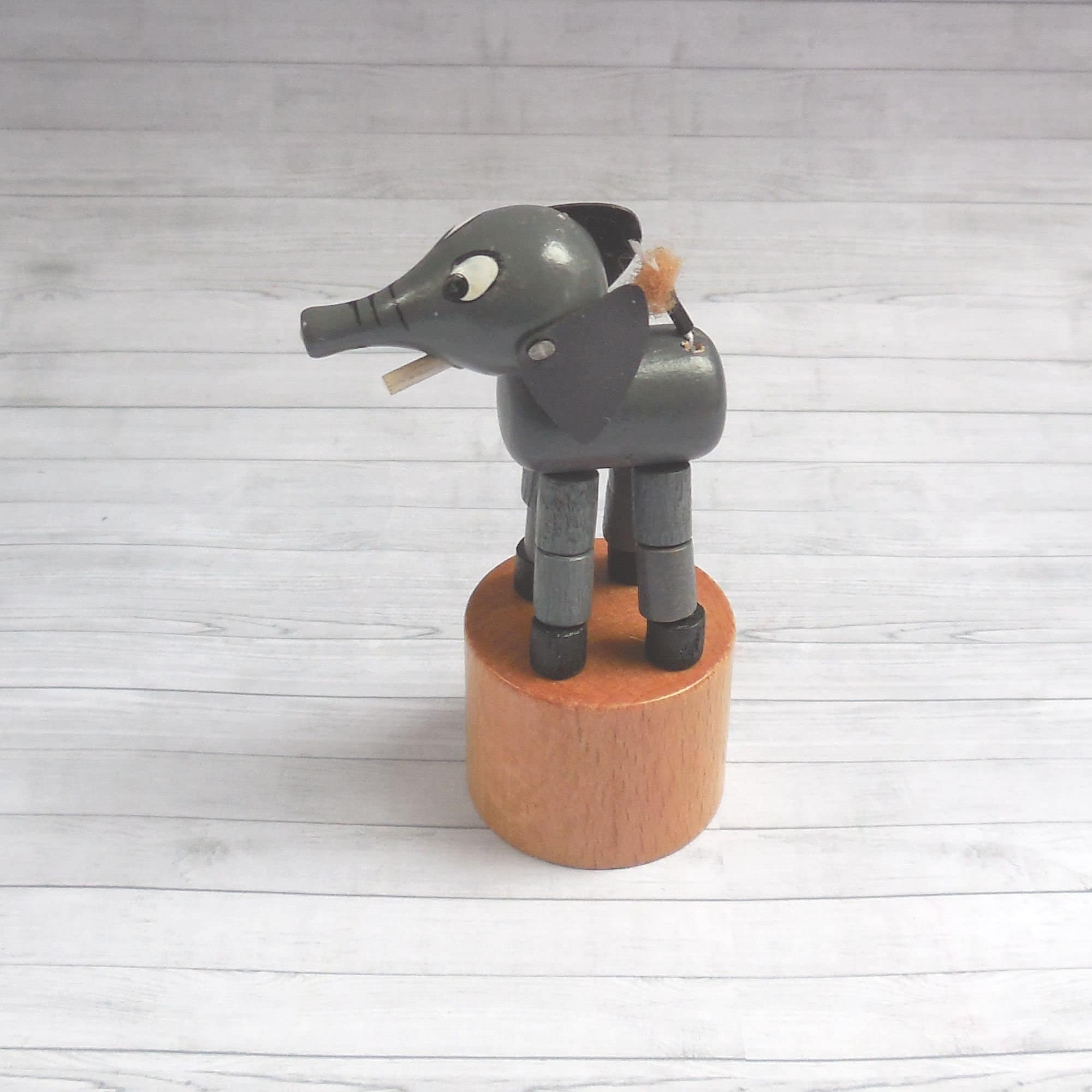 Vintage Italian Push Puppets Press up Toy Wakouwa Deer Zebra Mule ...