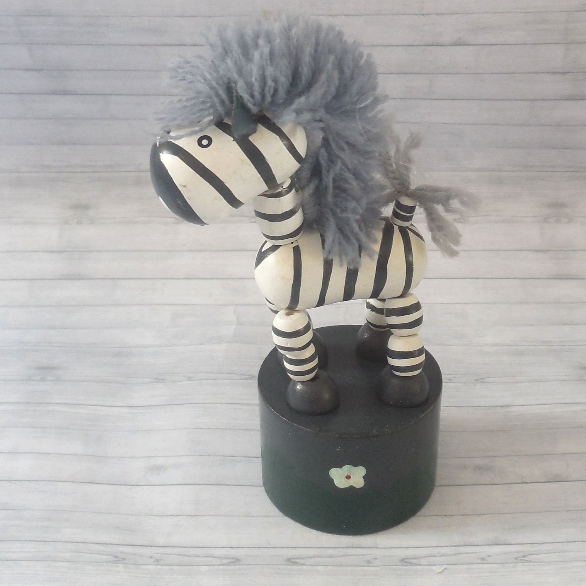 Zebra Push Puppets Press up Toy Wakouwa Wood Novelty - Etsy