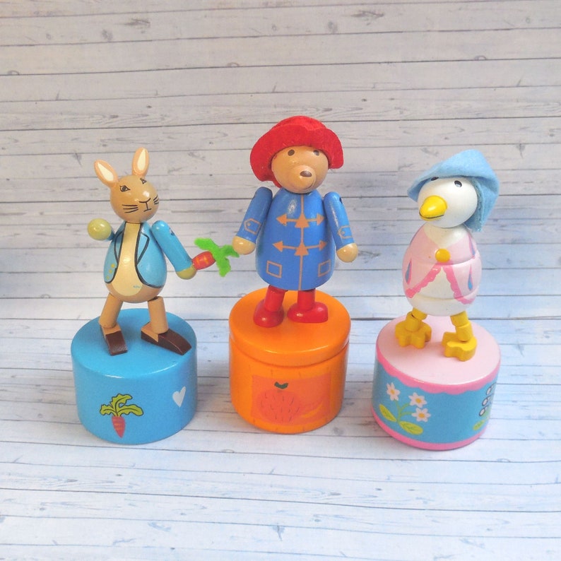 Paddington Bear Jemima Puddle-duck Peter Rabbit Push Puppet Press Push ...
