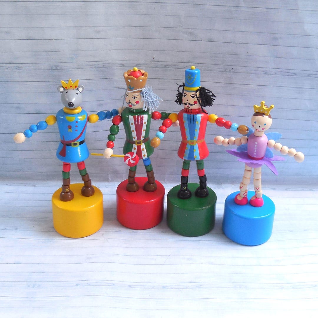Nutcracker Christmas Push Puppet Push Puppet Press up Toy Wakouwa Wood ...