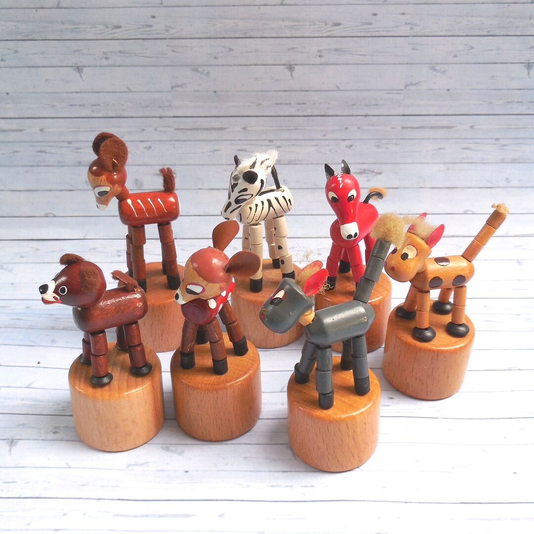 Vintage Italian Push Puppets Press up Toy Wakouwa Deer - Etsy UK