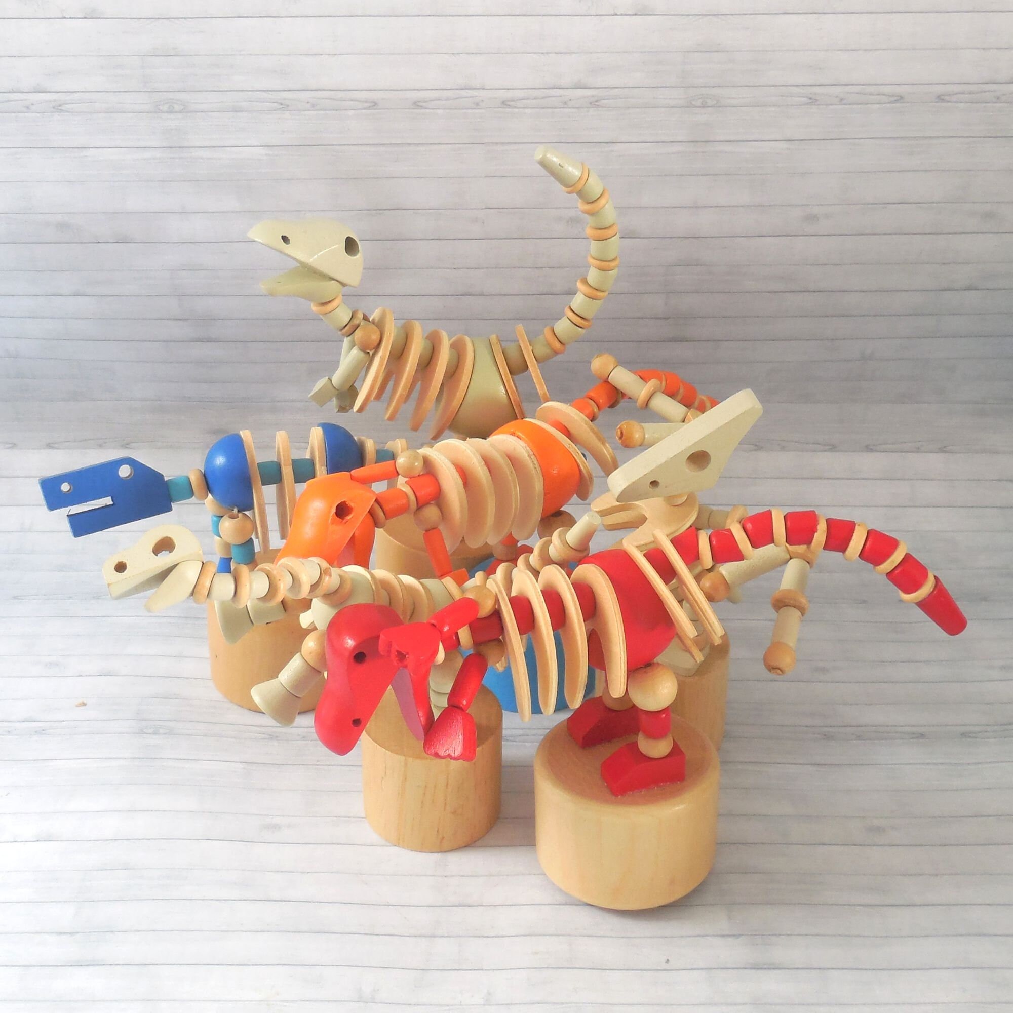Dinosaurs Dinos Push Puppet T-rex T Press up Toy Wakouwa Jurassic ...