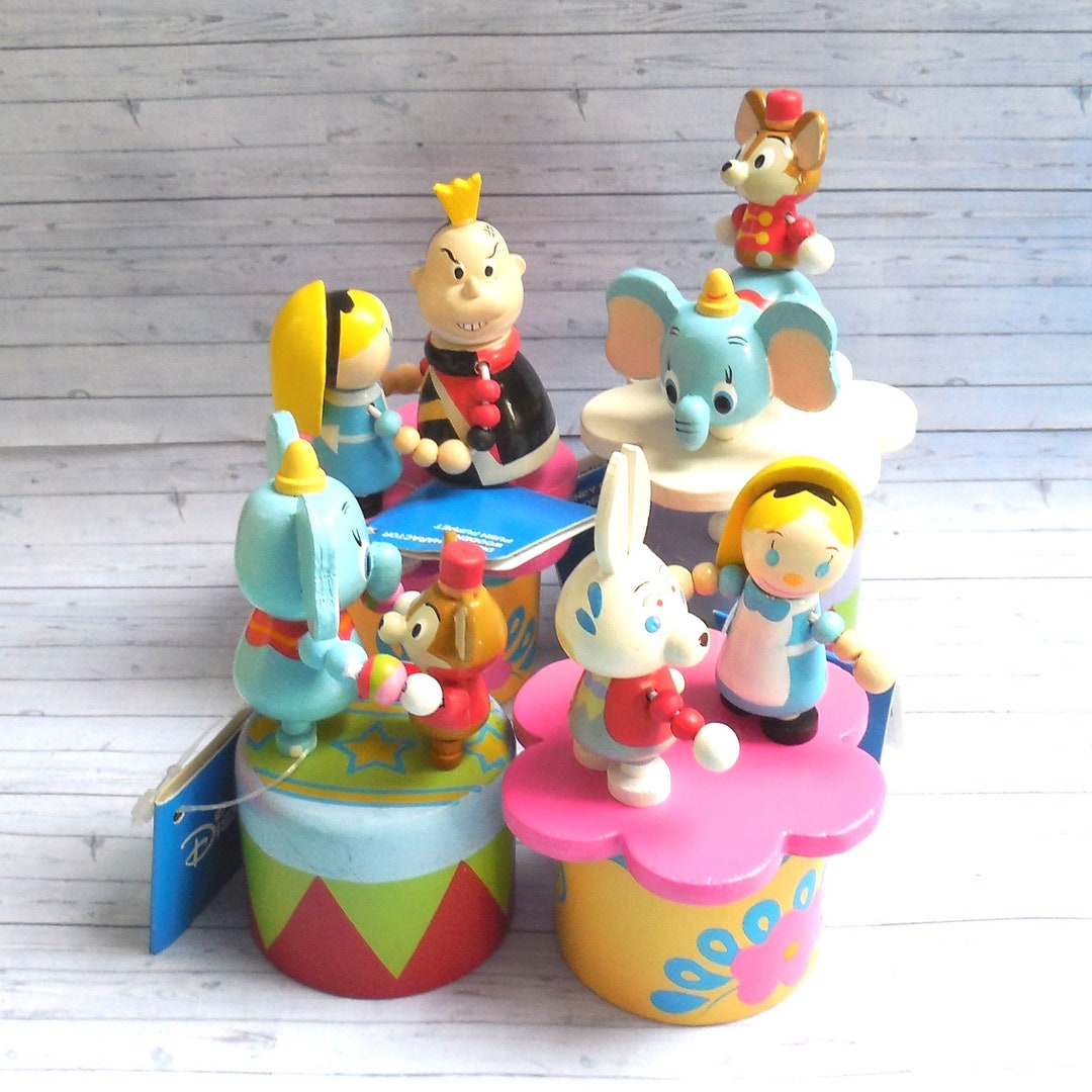 Alice in Wonderland & Dumbo Push Puppets - Press up Toy - Wakouwa ...