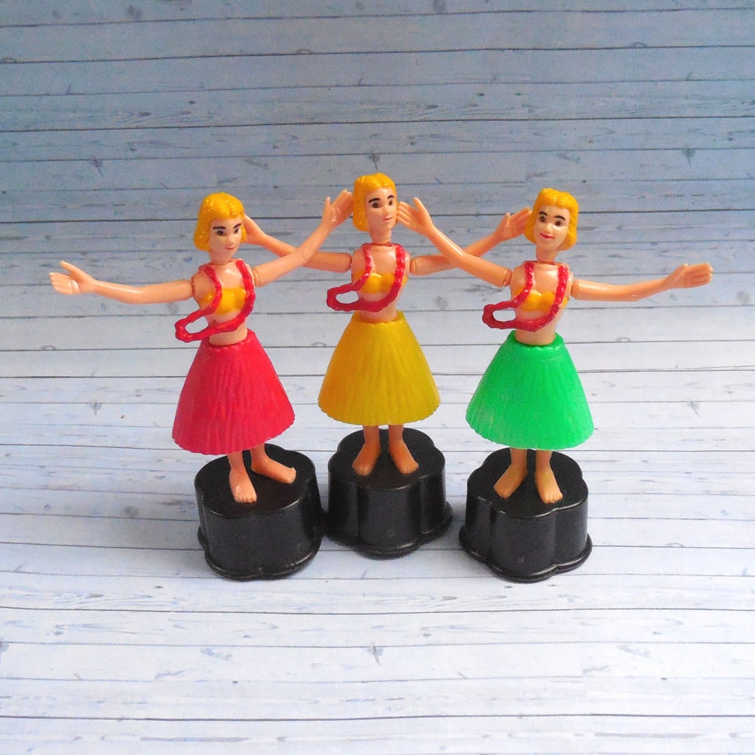 Vintage Hula Girl - Aloha Hawaii - Push Puppets - Press up Toy ...