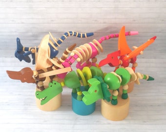 Donald Duck Minnie Mouse Dumbo Pinocchio Push Puppets Press up Toy ...