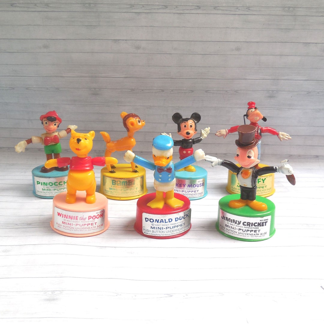 Vintage Disney Push Puppet Press up Toy Wakouwa Kohner Mickey Mouse ...