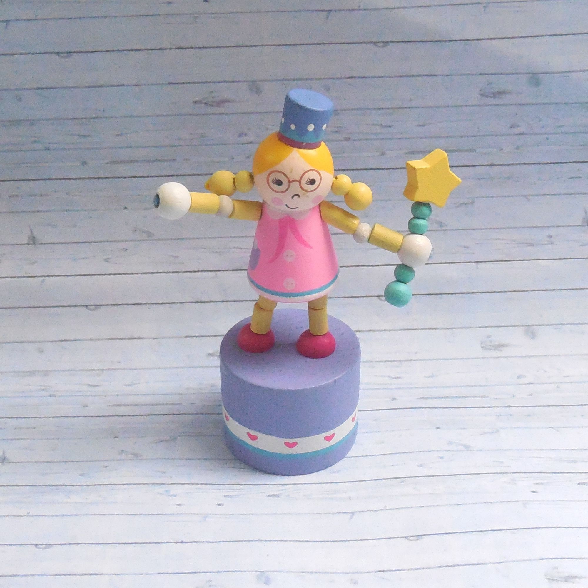 Girls Galore Push Puppets - Press up Toy - Wakouwa - Wood Novelty ...