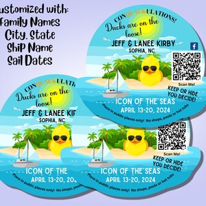 Cute Island Cruising Duck Tags, Printed Laminated and Shipped Duck Tags ...