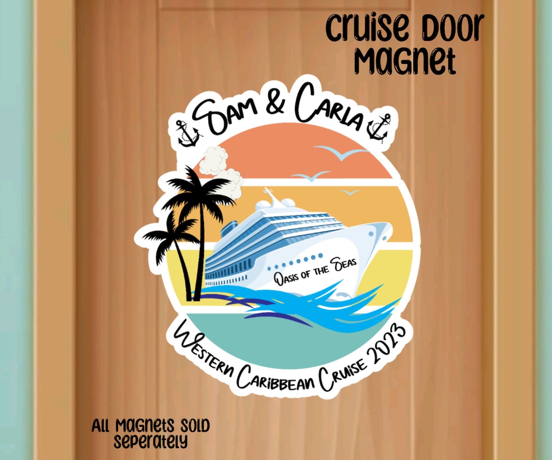 Personalized Cruise Door Magnet, Cruise Destination Magnet, Colorful ...