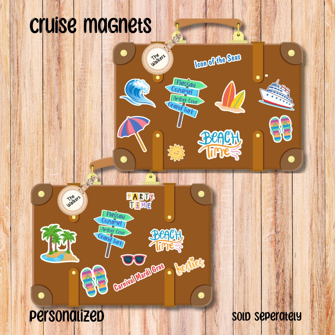 Luggage Cruise Door Magnet, Personalized Destinations Magnet, 2025 ...