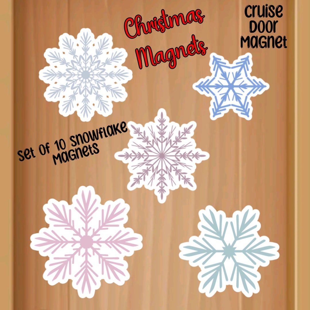 Christmas Snowflakes Magnets, Winter Wonderland Magnets, Holiday Magnet ...