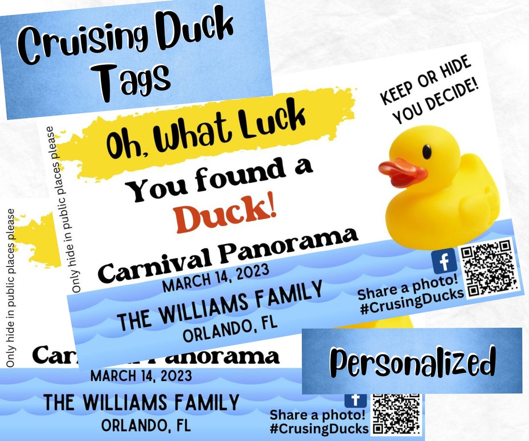 Personalized Cruising Ducks Tags, Digital Download Tags, Hiding Duck ...
