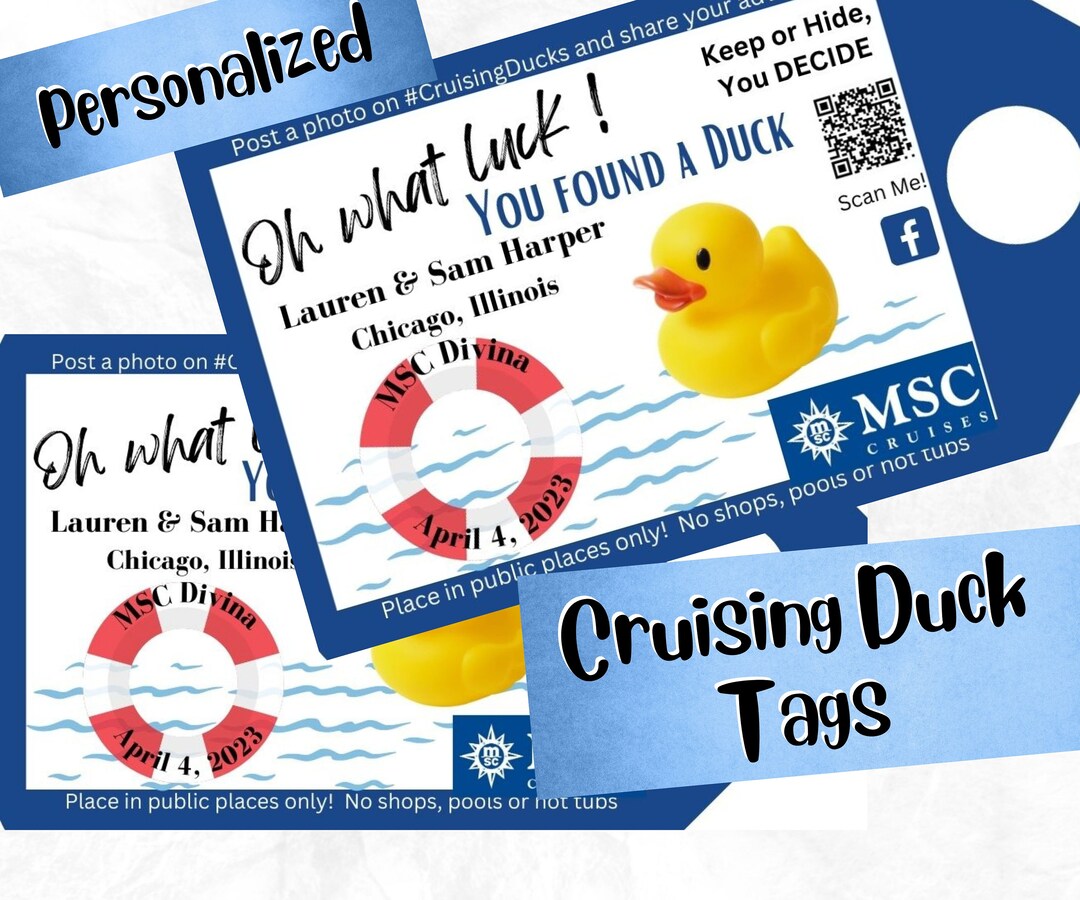 Personalized Crusing Ducks Tags MSC Digital Download Tags - Etsy