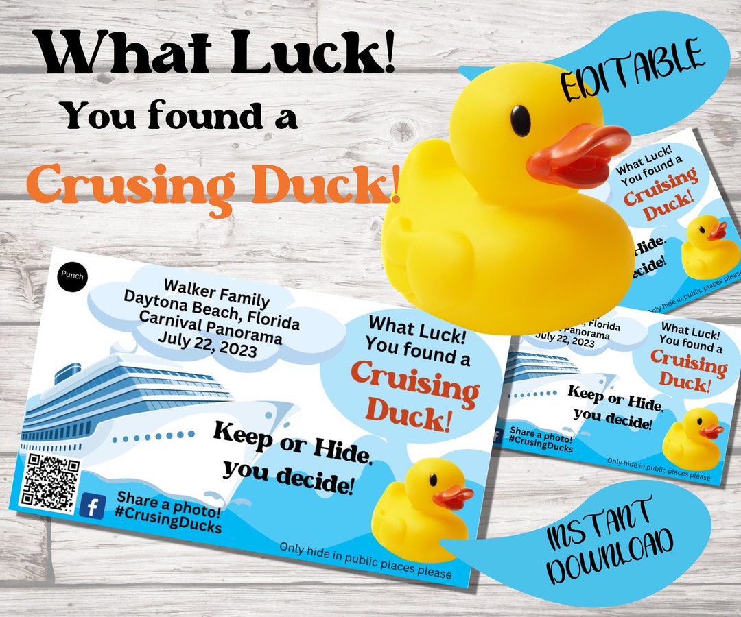 Customizable Cruising Ducks Tags, Digital Download Cruise Tags ...