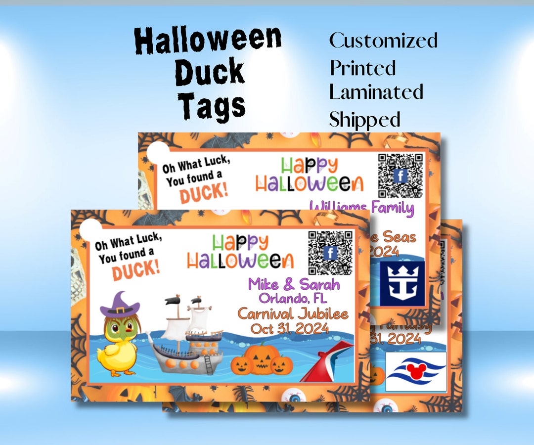 Halloween Cruising Duck Tags Printed Halloween Duck Tags Printed ...