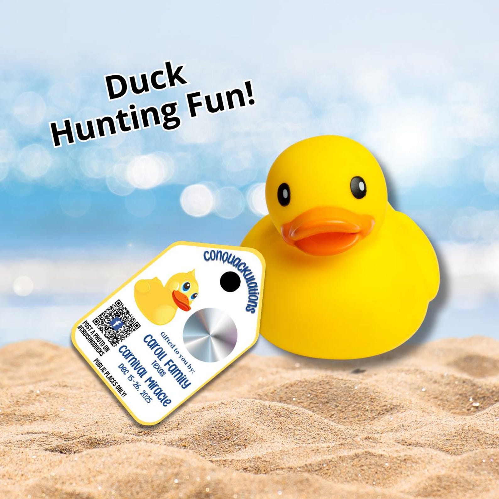 Scratch off Cruising Duck Tag Printed Duck Tag Laminated Cruise Ship ...