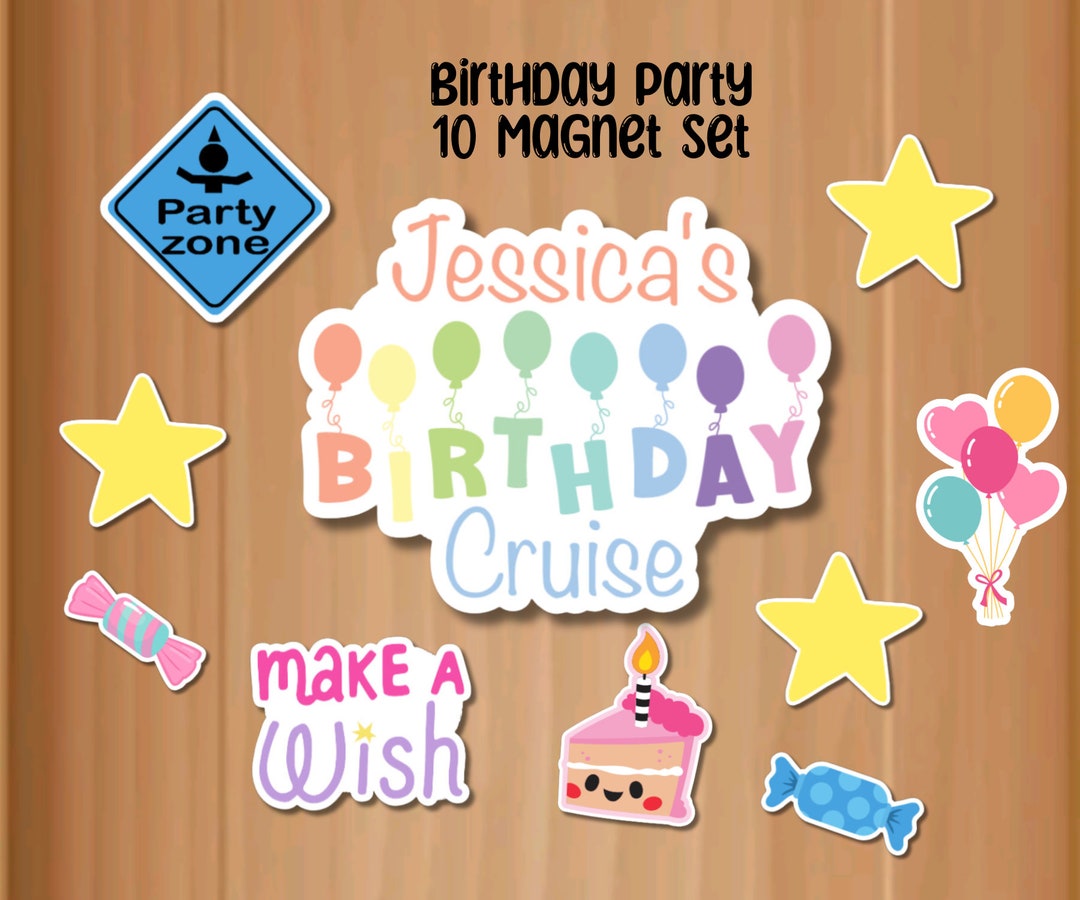 Birthday Party Magnet Set, Birthday Magnet Set, Birthday Sign Magnet ...