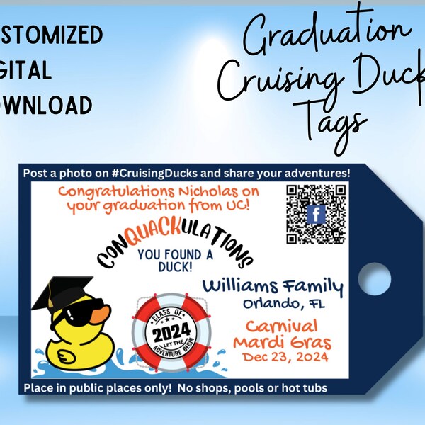 Graduation Duck Tag - Etsy