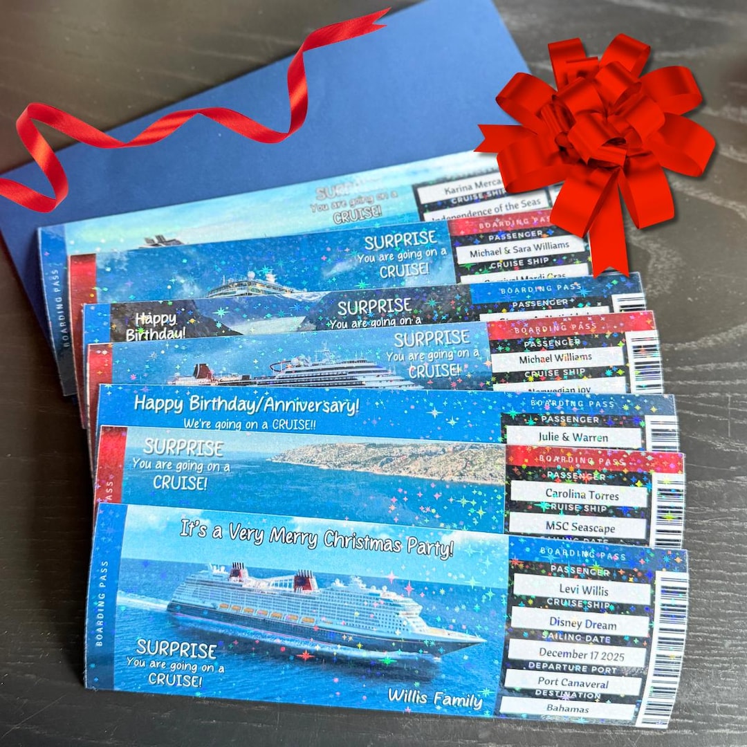 Physical Ticket Cruise Reveal Custom Cruise Ticket Cruise Boarding Pass ...