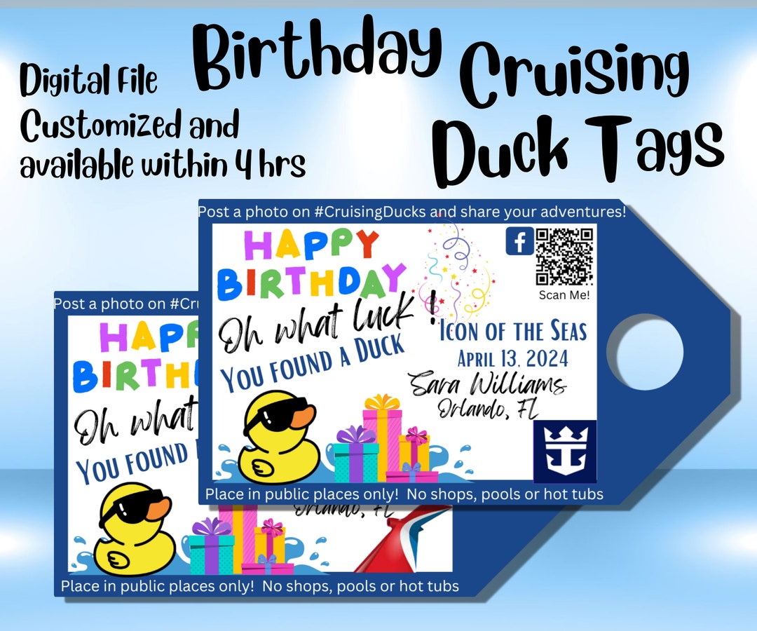 Personalized Crusing Ducks Tags Digital Download Tags - Etsy