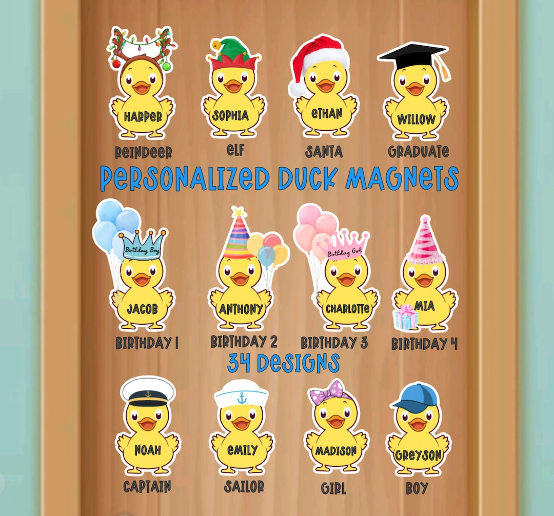 Duck Cruise Door Magnet, Personalized Sailor Duck Magnet, Custom ...