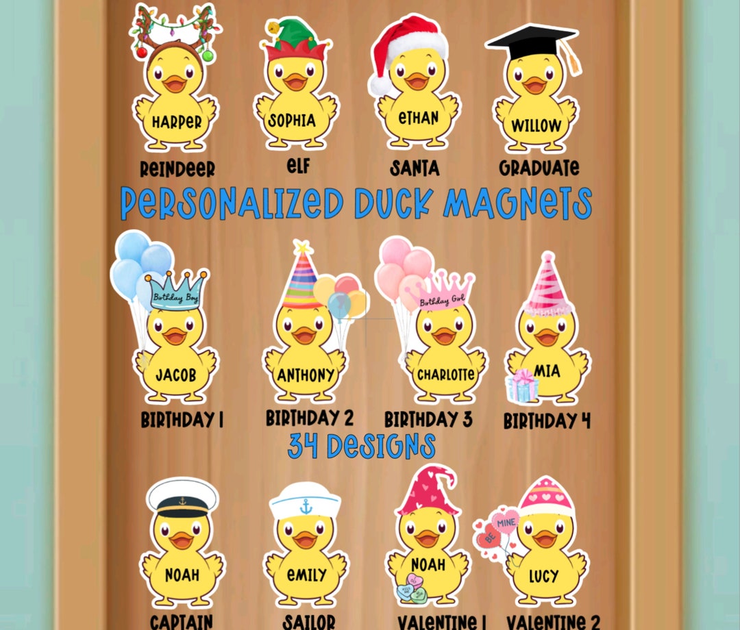 Duck Cruise Door Magnet, Personalized Sailor Duck Magnet, Custom ...