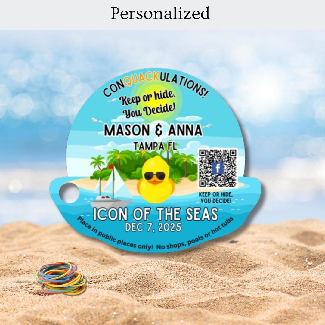 Cute Island Cruising Duck Tags Printed Laminated and Shipped Duck Tags ...