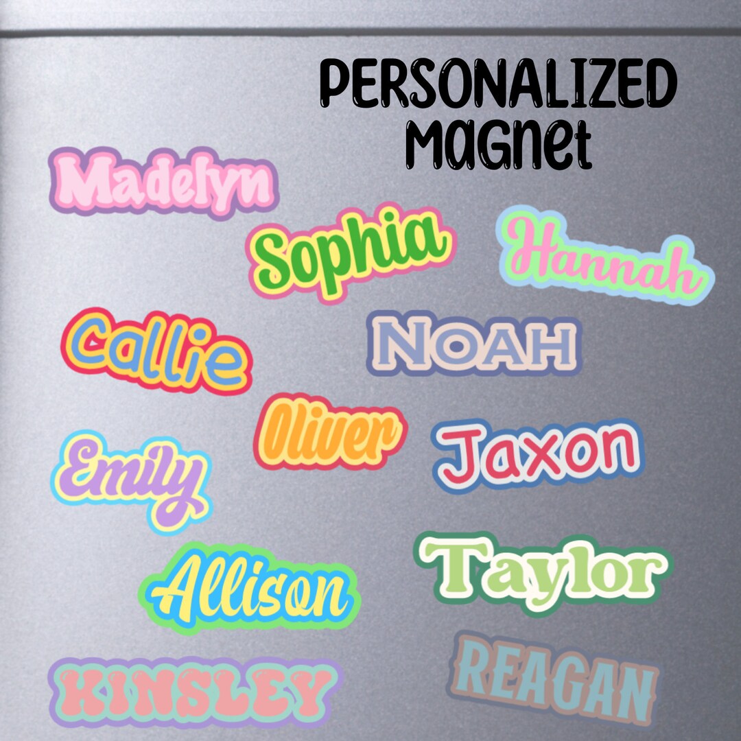 New Personalized Name Magnets, School Locker Magnets, Custom Word ...