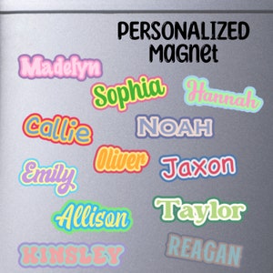 New Personalized Name Magnets, School Locker Magnets, Custom Word ...