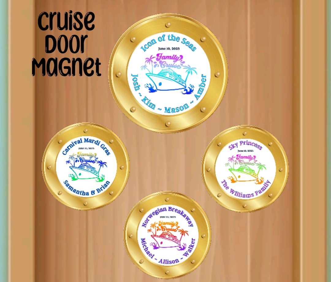 Family Cruise Door Magnet, Colorful Cruise Magnets, Customized Door ...
