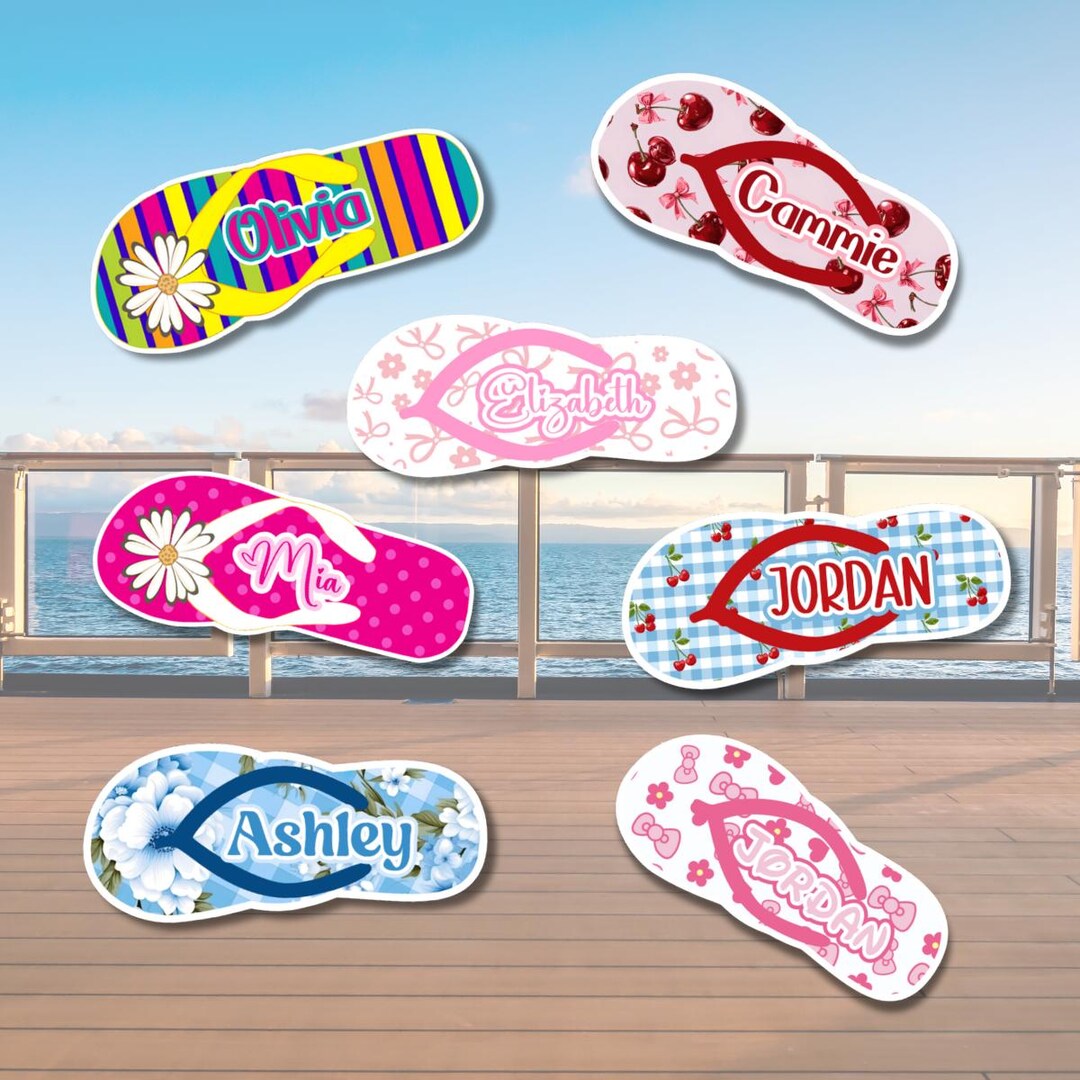 Flip Flop Decoration Personalized Name Magnet Cruise Door Magnet Custom ...