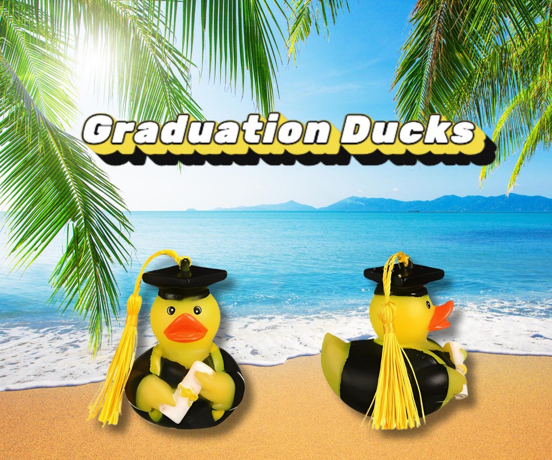 Graduation Rubber Duck Cruising Duck Tags Graduating Party Favor Grad ...