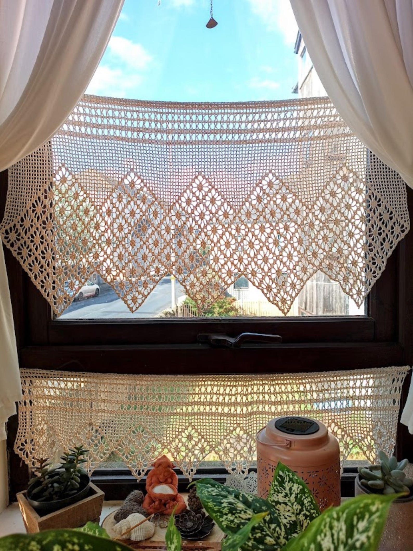 Easy Filet Crochet Curtain Pattern PDF Simple Stitch Lace Half Curtain ...